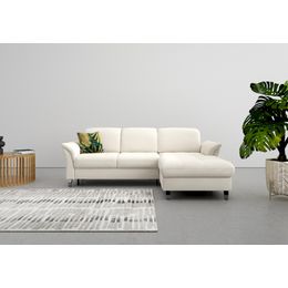 Sit & More Ecksofa SIT & MORE "Maggiore L-Form", grau (grau, wei&szlig;), B:258cm T:173cm, 95% Polyester, 5% Polyamid, Sofas, Ecksofa, wahlweise mit Kopfteilverstellung, Bettfunktion und Bettkasten