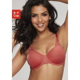 Minimizer-BH Lascana, Damen, Gr. 70, Cup C, rot (chrysanthemu), Microtouch, Obermaterial: 87% Polyamid, 13% Elasthan, BHs Minimizer-BH, mit Spacer-Schalen und B&uuml;gel, Basic Dessous
