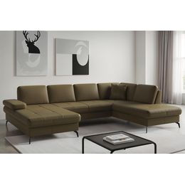 Sit & More Wohnlandschaft SIT & MORE "Morris Jubi, Breite 300 cm", olive, Sofas, B/H/T: 300cm x 83cm x 202cm, NaturLEDER, Ottomane rechts, Mit Armteilverstellung,mit Armteilverstellung, Wohnlandschaft, mit Armteilfunktion, optional mit Bettfunktion, B:300cm H:83cm T:202cm