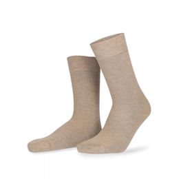 Socken Hudson "ONLY 2-PACK", Herren, Gr. 43-46, beigemeliert, Obermaterial: 75% Baumwolle, 23% Polyamid, 2% Elasthan, normal, Socken Socken, Komfortbund mit weitem Fu&szlig;ausschnitt