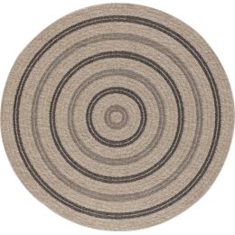 Teppich LIVABLISS "RYE", beige (natur), H:8mm &Oslash;:160cm, Kunstfaser, Teppiche, Teppich, Teppich In- /Outdoor Boho Jute-Optik, Balkon, Terrasse, Garten, Rund