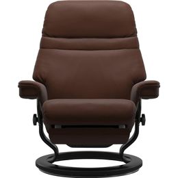Relaxsessel stressless "Sunrise", braun (malt braun batick), B:79cm H:103cm T:78cm, Leder BATICK: BATICK ist ein leicht korrigiertes, durchgef&auml;rbtes und genarbtes M&ouml;belleder, bei dem die meisten Unebenheiten und Spuren in der Regel entfernt wurden.;Leder PALOMA: PALOMA ist ein durchgef&auml;rbtes Semianilin-M&ouml;belleder mit nat&uuml;rlicher Narbung.;ROHLEDER Stoff Q2 FARON: Ein fester zuverl&auml;ssiger Boucl&eacute; mit