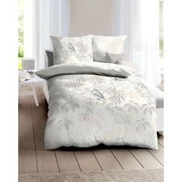 Bettw&auml;sche Kaeppel "Schneeeule", beige (natur), B/L: 155cm x 220cm, Feinbiber, B/L: 80cm x 80cm, 2 Stk., Feinbiber, Obermaterial: 100% Baumwolle, Bettw&auml;sche, Bettw&auml;sche
