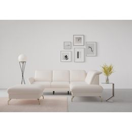 Sit & More Ecksofa SIT & MORE "Fashion L-Form", beige (creme), B:250cm H:84cm T:207cm, Sofas, Ecksofa, wahlweise mit Kopfteilverstellung, Vorziehsitz, motorisch, Nickelf&uuml;&szlig;e