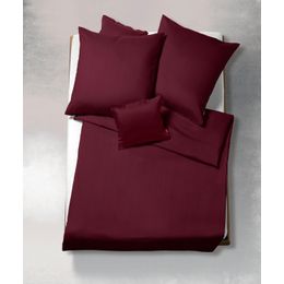 Bettw&auml;sche Fleuresse "Linz", rot (granatapfel), B/L: 155cm x 220cm, 1 Stk., 1 Stk., Satin, B/L: 80cm x 80cm, 2 Stk., Satin, Obermaterial: 100% Baumwolle, Bettw&auml;sche, Bettw&auml;sche, Halbleinen, 50% Baumwolle, 50% Leinen, 135x200, 155x220, 200x200cm