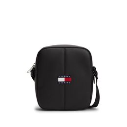 Umh&auml;ngetasche Tommy Jeans "TJM ESS DAILY PU REPORTER", Damen, Gr. B/H/T: 17cm x 19,5cm x 6cm, schwarz, Lederimitat, Taschen Umh&auml;ngetasche, Unisex Schultertasche mit Ziern&auml;hten und Logo-Aufn&auml;her
