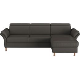 Ecksofa Home Affaire "Calypso L-Form", grau (anthrazit), B:260cm H:85cm T:172cm, 100% Polyester, Sofas, Ecksofa, mit motorischen Funktionen im Sofa und Recamiere