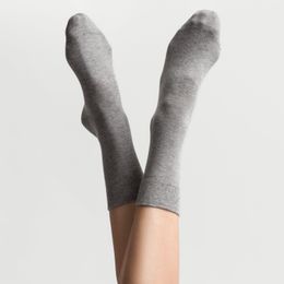 Socken Hudson "RELAX COTTON", Damen, Gr. 39-42, silber, Baumwollmischung, normal, Socken Socken, druckfreier Relax-Komfortbund