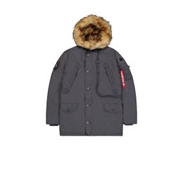 Winterjacke Alpha Industries "Polar Jacket", Herren, Gr. M, grau (vintage grau), Obermaterial: 53% Nylon, 47% Polyester; Futter: 100% Nylon; F&uuml;llung: 100% Polyester, Jacken Winterjacke