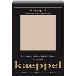 Spannbettlaken Kaeppel "Single Jersey Mako Elasthan", wei&szlig; (champignon), L:200cm, Jersey-Elasthan, Obermaterial: 97% Baumwolle, 3% Elasthan, Bettlaken, Spannbettlaken, aus 97% Baumwolle und 3% Elasthan