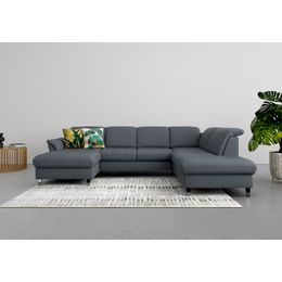 Sit & More Wohnlandschaft SIT & MORE "Maggiore U-Form", grau (dunkelgrau), B:312cm H:88cm T:224cm, 98% Polyester, 2% Polyamid, Sofas, Wohnlandschaft, wahlweise mit Kopfteilverstellung, Bettfunktion und Stauraum