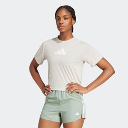 T-Shirt adidas Performance "TRAIN ESSENTIALS BIG LOGO PERFORMANCE TRAINING", Damen, Gr. XXL, grau (wonder aluminium), Obermaterial: 70% Polyester, 30% Viskose, Rundhals, Shirts T-Shirt, Trainingsshirt, Feuchtigkeitsabsorbierendes Material