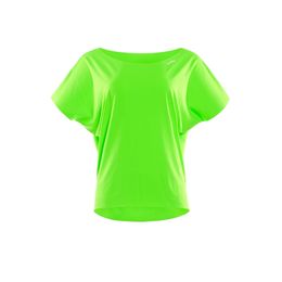 Oversize-Shirt WINSHAPE "DT101", Damen, Gr. XXL, gr&uuml;n (neon gr&uuml;n), 80% Polyester, 20% Elasthan, U-Boot-Ausschnitt, Shirts Oversize-Shirt, Functional