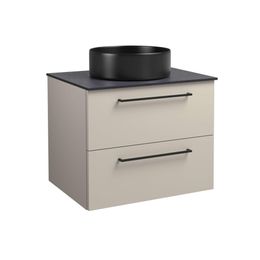 Waschtisch Welltime "Joy, Waschbeckenunterschrank inkl.Waschbecken, Badm&ouml;bel", grau (taupe), B:61cm H:65,5cm T:46,5cm, Waschtische, Waschtisch, Breite 100 cm, mit Soft-Close-Funktion, FSC-zertifiziert