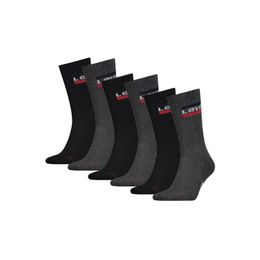 Levi's Kurzsocken LEVI'S "Socken 6er Pack", Herren, Gr. 39-42, schwarz (schwarz, grau), Obermaterial: 75% Baumwolle CO. 22% Polyamid PA. 3% Elasthan EL., Socken