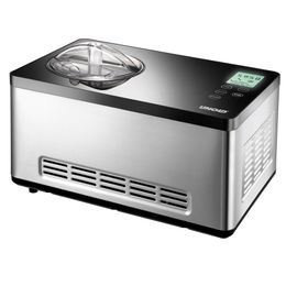 Unold Elektro UNOLD Eismaschine "Gusto 48845", schwarz (edelstahlfarben, schwarz), B:28,5cm H:26,2cm T:42,5cm, Eismaschinen