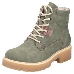 Winterstiefelette Rieker, Damen, Gr. 39, gr&uuml;n (khaki), Nubuklederimitat, unifarben, Schuhe Winterstiefelette, Winterboots, Schn&uuml;rboots mit wasserabweisender RiekerTEX-Membran