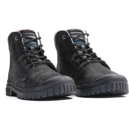 Schn&uuml;rboots Palladium "SP20 CUFF LTH WP WL", Herren, Gr. 36, schwarz, Leder, Schuhe Schn&uuml;rboots, gef&uuml;ttert