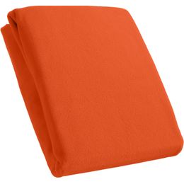 Spannbettlaken Kum "Mikrofaser-Fleece Spannbetttuch", orange (terra), L:200cm, Microfaser-Fleece, Obermaterial: 100% Polyester, Bettlaken, Spannbettlaken, bis ca. 25 cm Matratzenh&ouml;he, weich & kuschelig