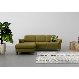 Sit & More Ecksofa SIT & MORE "Maggiore L-Form", gr&uuml;n (olive), B:258cm H:88cm T:173cm, 98% Polyester, 2% Polyamid, Sofas, Ecksofa, wahlweise mit Kopfteilverstellung, Bettfunktion und Bettkasten