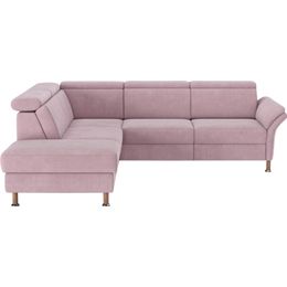 Ecksofa Home Affaire "Calypso L-Form", rosa (altrosa), B:259cm H:85cm T:227cm, 100% Polyester, Sofas, Ecksofa, mit Relaxfunktion motorisch im Sofa 2,5- Sitzer