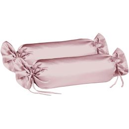 Kissenbez&uuml;ge Fleuresse "Colours", rosa (dunkel rosa), B:40cm L:15cm, Interlock-Jersey, Obermaterial: 100% Baumwolle, Kissenbez&uuml;ge, edler, b&uuml;gelfreier Interlock-Jersey aus 100% Baumwolle