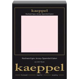 Spannbettlaken Kaeppel "Single Jersey Mako Elasthan", rosa (ros&eacute;), L:200cm, Jersey-Elasthan, Obermaterial: 97% Baumwolle, 3% Elasthan, Bettlaken, Spannbettlaken, aus 97% Baumwolle und 3% Elasthan