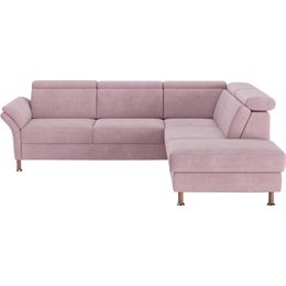 Ecksofa Home Affaire "Calypso L-Form", rosa (altrosa), B:259cm H:85cm T:227cm, 100% Polyester, Sofas, Ecksofa, mit Relaxfunktion motorisch im Sofa 2,5- Sitzer