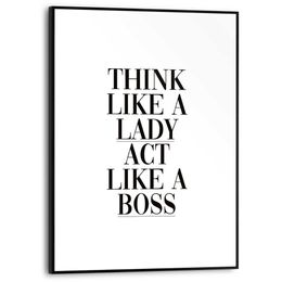 Poster Reinders "Lady Boss", schwarz (farbe bild(er): schwarz, wei&szlig;), B:30cm H:40cm T:1,6cm, MDF, Bilder, Poster