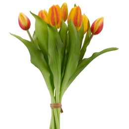 Kunsttulpe Creativ green "Tulpenbund", orange, H:32cm, Kunststoff, Kunstpflanzen, aus 7 Einzelstielen