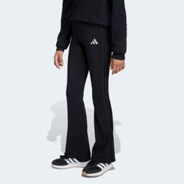 Leggings adidas Sportswear "SEASONALS FLARED", M&auml;dchen, Gr. 140, N-Gr, schwarz, silber metallic,, Obermaterial: 93% Baumwolle, 7% Elasthan, Hosen Leggings