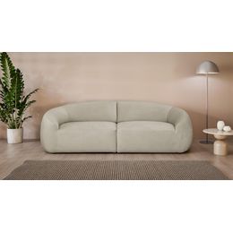 Big-Sofa "YANI, Designersofa, organische Form, Ma&szlig;e B/T/H: 240/64/81 cm", beige (dunkelbeige), B:240cm H:81cm T:100cm, 100% Polyester, LeGer Home by Lena Gercke, Sofas, Big-Sofa, mit Wellenunterfederung, auch in Boucl&eacute;, passend zur Serie