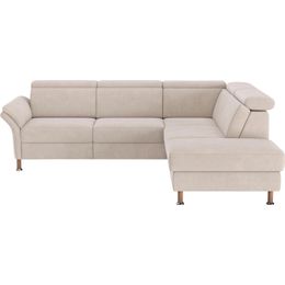 Ecksofa Home Affaire "Calypso L-Form", beige (linen), B:259cm H:85cm T:227cm, 100% Polyester, Sofas, Ecksofa, mit Relaxfunktion motorisch im Sofa 2,5- Sitzer