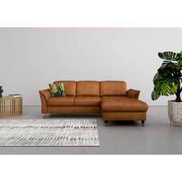 Sit & More Ecksofa SIT & MORE "Maggiore L-Form", braun (cognac), B:258cm H:88cm T:173cm, 100% Polyester, Sofas, Ecksofa, wahlweise mit Kopfteilverstellung, Bettfunktion und Bettkasten