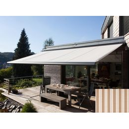 Kassettenmarkise Wismar "Classic S-Compact", braun (braun, beige), B:600cm, Polyacryl, Markisen, Breite: 600 cm, Ausfall: 300 cm