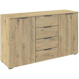 Kombikommode OTTO HOME "Sideboard Schubladenkommode AGORDO mit Dekor- oder Hochglanzfront", eiche artisan, B:120cm H:81cm T:42cm, Holzwerkstoff, Sideboards, Kombikommode, vier gro&szlig;e Schubladen, mit insgesamt 4 Einlegeb&ouml;den MADE IN GERMANY