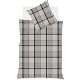 Bettw&auml;sche Fleuresse "Lech 4385", grau, B/L: 200cm x 220cm, 1 Stk., 2 Stk., Flanell, B/L: 80cm x 80cm & 80cm x 80cm, 3 Stk., Flanell, Obermaterial: 100% Baumwolle, Bettw&auml;sche, Bettw&auml;sche, Edelflanell, Baumwolle, in Gr. 135x200, 155x220, 200x200cm