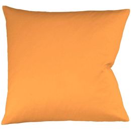 Kissenbezug Fleuresse "Colours Mako Satin, 100% Baumwolle, mit Rei&szlig;verschluss", gold (goldfarben), B:80cm L:80cm, Mako-Satin, Mako-Satin, Kissenbez&uuml;ge, Kissenbezug, Mako Satin, gl&auml;nzend, glatt, Premium Qualit&auml;t