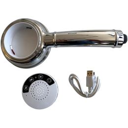 Handbrause ADOB "Bluetooth", grau (chromfarben), B:10cm H:25cm, Duschk&ouml;pfe, Handbrause, mit Lautsprecher f&uuml;r Musik oder Telefon