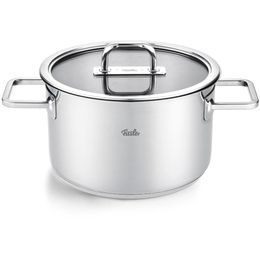 Kochtopf Fissler "Viseo Pro", silberfarben, &Oslash;:20cm, T&ouml;pfe, Kochtopf, Edelstahl-Kochtopf mit Glasdeckel und Superthermic Boden