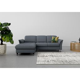 Sit & More Ecksofa SIT & MORE "Maggiore L-Form", grau (dunkelgrau), B:258cm T:173cm, 98% Polyester, 2% Polyamid, Sofas, Ecksofa, wahlweise mit Kopfteilverstellung, Bettfunktion und Bettkasten