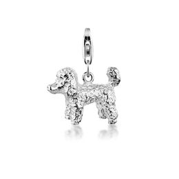 Charm-Einh&auml;nger NENALINA "Pudel Hund Dog Anh&auml;nger 925 Silber", silber, Charms, Damen, ohne Stein, Silber 925 (Sterlingsilber)
