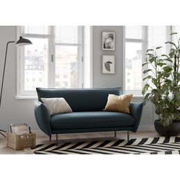 2-Sitzer OTTO HOME "Stine", blau, B:156cm H:86cm T:86cm, Struktur (100% Polyester);Struktur weich (85% Polyester/15% Nylon);Samtoptik (100% Polyester), Sofas, Besonderes Design durch Kissenoptik und Keder, by Morten Georgsen