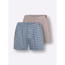 w&auml;schepur men Herren Boxershorts, bleu-bedruckt + grau-bedruckt, Gr&ouml;&szlig;e 7