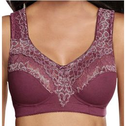 petite fleur by Lascana Damen Entlastungs-BH, burgund+wei&szlig;, Gr&ouml;&szlig;e 110D