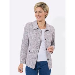 WITT Damen Shirtjacke in Boucl&eacute;-Qualit&auml;t, marine-bordeaux-gemustert, Gr&ouml;&szlig;e 36