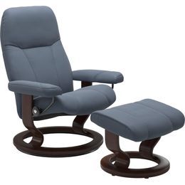 Relaxsessel stressless "Consul", blau (sparrow blau paloma), B:76cm H:100cm T:71cm, Leder BATICK: BATICK ist ein leicht korrigiertes, durchgef&auml;rbtes und genarbtes M&ouml;belleder, bei dem die meisten Unebenheiten und Spuren in der Regel entfernt wurden.;Leder PALOMA: PALOMA ist ein durchgef&auml;rbtes Semianilin-M&ouml;belleder mit nat&uuml;rlicher Narbung.;ROHLEDER Stoff Q2 FARON: Ein fester zuverl&auml;ssiger Boucl&eacute; mit