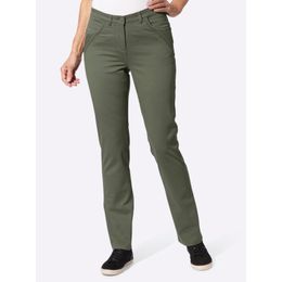 WITT Damen Jeans mit seitlichem Dehnbund, khaki, Gr&ouml;&szlig;e 38