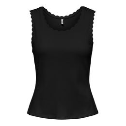 Tanktop Only "ONLLUNI S/L TANK TOP CS JRS", Damen, Gr. M, schwarz, Jersey, Obermaterial: 57% Baumwolle, 38% Polyester, 5% Elasthan, unifarben, regular fit normal, Rundhals, Tops Tanktop, Baumwollmischung, regular fit, Rundhals, Topseller