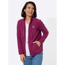 WITT Damen Shirtjacke im Jacquard-Mustermix, malve, Gr&ouml;&szlig;e 40